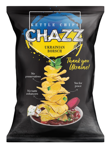 CHAZZ UKRAINIAN BORSCH Flavor Kettle Potato Chips Crisps Snacks 90g 3 ...
