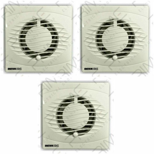 3 x Intervent BVF100H Axial Extractor Fans 100mm / 4" (Humidistat ...