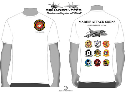 Marine Attack Squadrons AV-8B Harrier Squadron T-Shirt, USMC Licensed Product | eBay