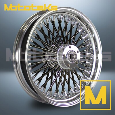 18" 18X4.25 FAT SPOKE WHEEL 52 STAINLESS BLACK HARLEY SOFTAIL MODELS ...