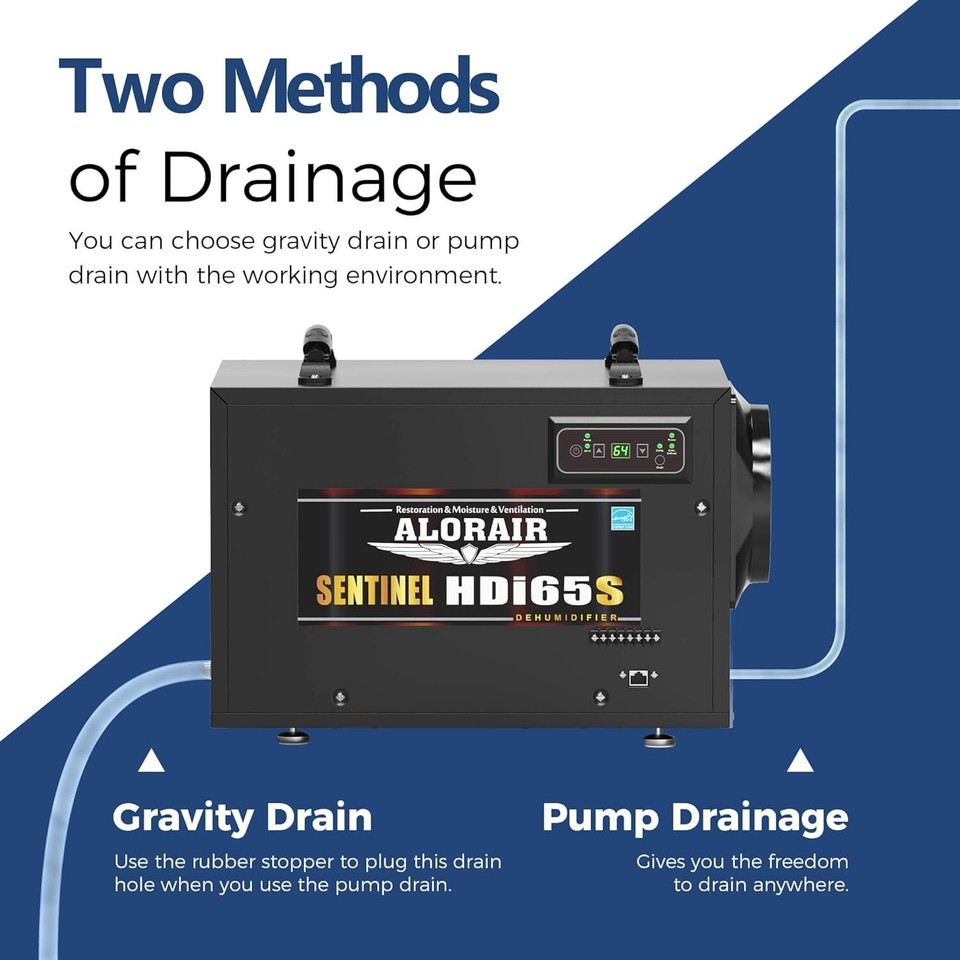 AlorAir Sentinel HDi65S 120 Pint Dehumidifier w/Pump & Hose & Wi-Fi APP ...