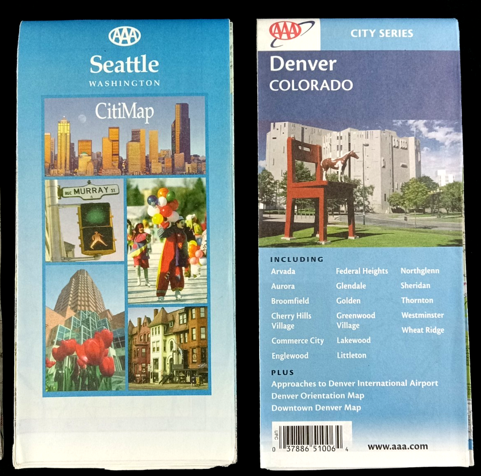 8 VTG TRADITIONAL FOLDING PAPER ROAD MAPS MINT NEVER OPENED USA STREETS ...