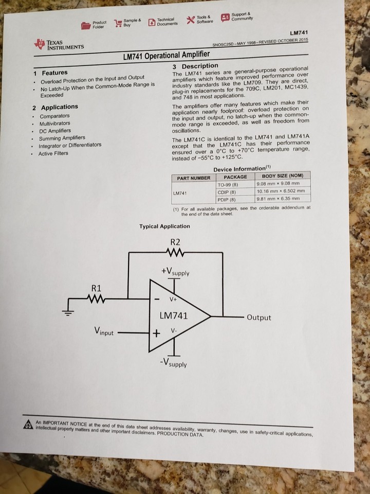 LM741 H Operational Amplifier Texas Instrument | eBay