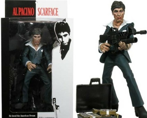 Scarface Selten Rare Toni MONTANA Figur Blue Suit Machine Gun Briefcase ...