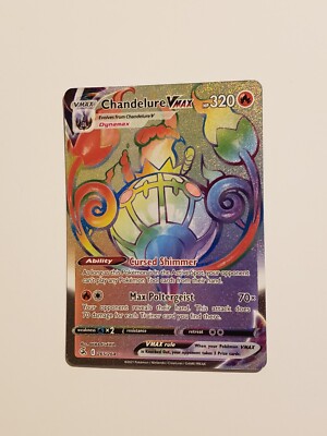 2021 Chandelure VMAX 265/264 GOLD SECRET RARE Pokemon Card - Fusion ...