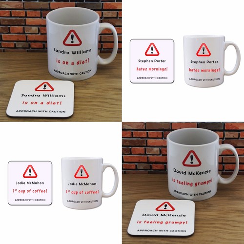 Warning! Approach With Caution Mug & Coaster Gift Set - Personalised ...