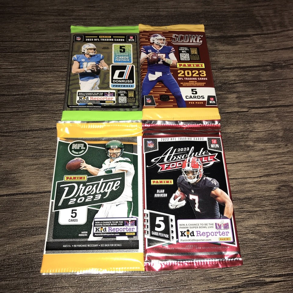 (4) Packs of 2023 Panini Football-5 Card Packs-Donruss-Score-Prestige ...