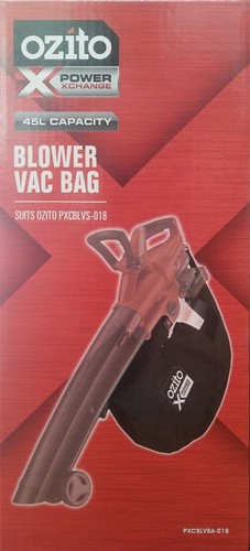 OZITO 45L Power X Change Blower Vac Vacuum Bag Garden Dust Collect ...