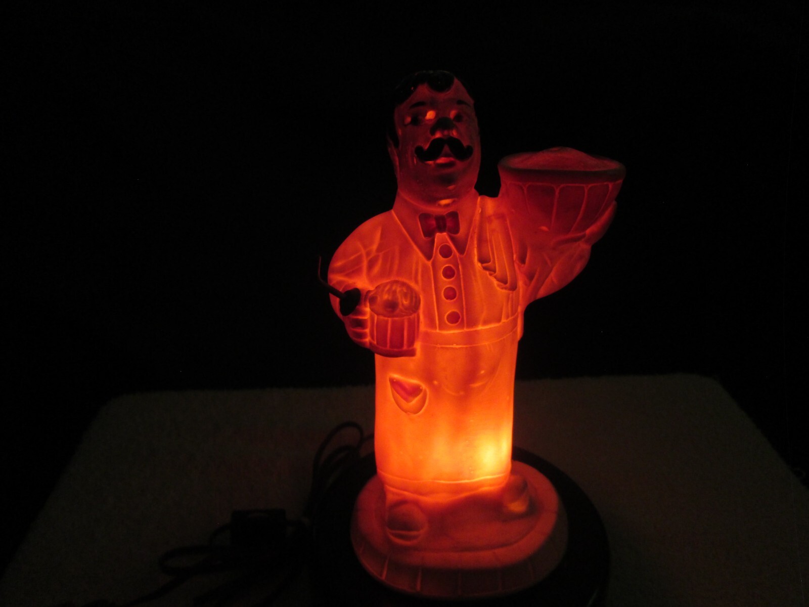 Vintage Italian Chef Waiter Bartender Figure Lamp With Beer & Spaghetti ...