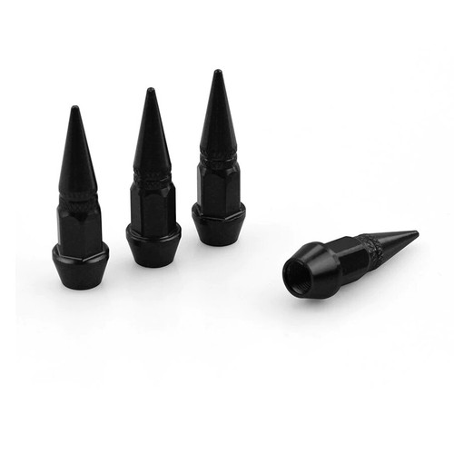 4x Spike Bullet Valve Stem Caps Covers Tire Wheel Screw-on Metal ...