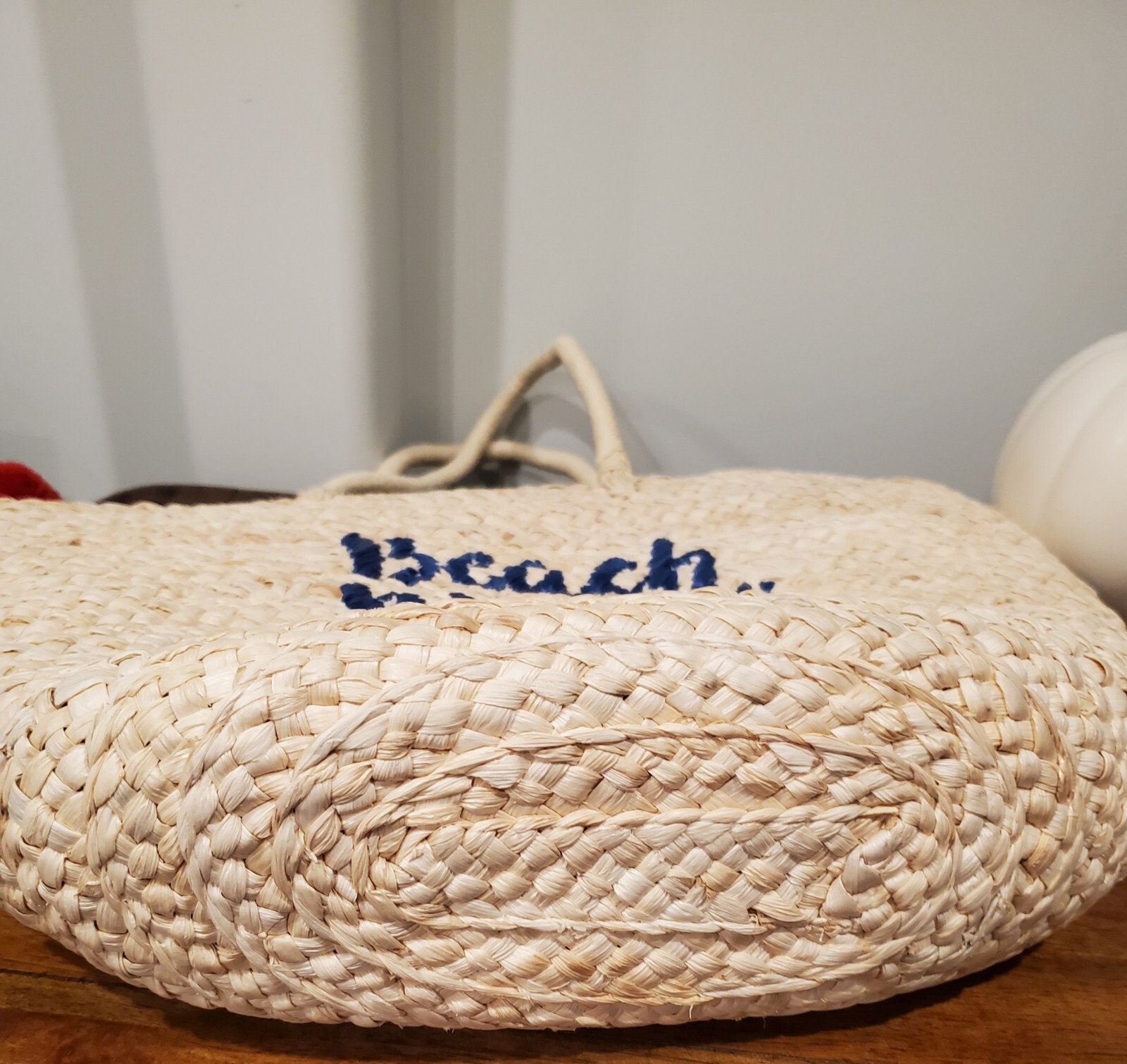 Mimi Premium Collection Woven Straw Cooler Tote "Beac… - Gem