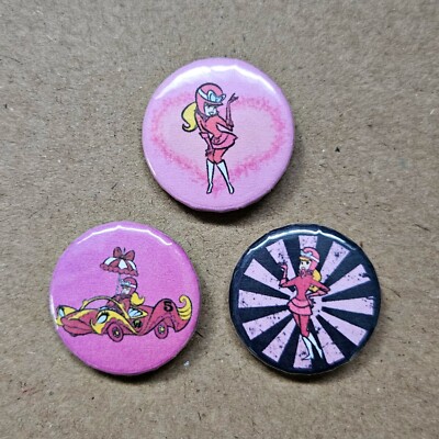 PENELOPE PITSTOP Badge Set / Wacky Races / Retro / Cartoons | eBay ...