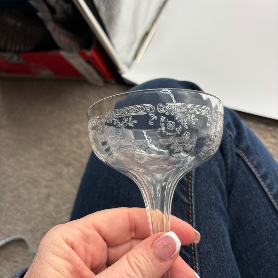 Cambridge Glass Rose Point Clear Tall Sherbert - Set of 4 | eBay