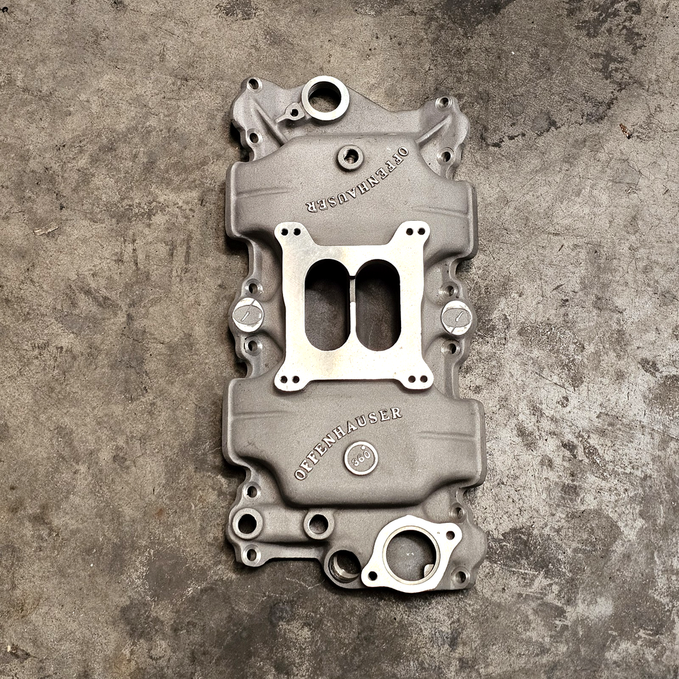 NEW Offenhauser 360 4 Barrel Intake Manifold Aluminum Chevy V8 small ...
