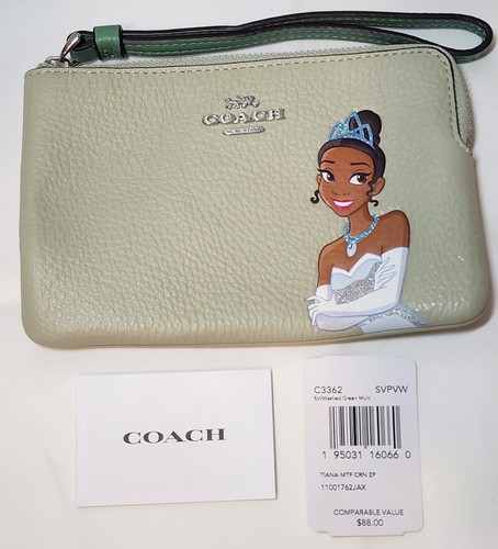 Coach Disney Tiana Princess and The Frog Med ID Corner Zip Wristlet ...