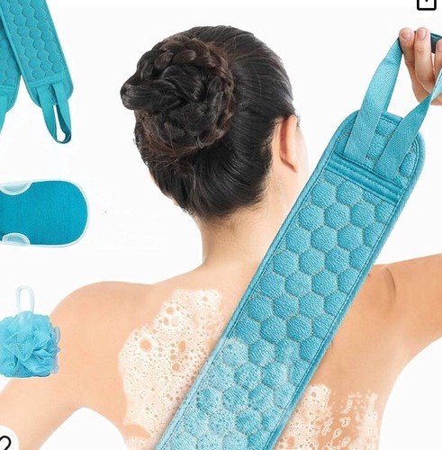 Exfoliating Back Scrubber, Exfoliating Glove and Bath Sponge Set for ...