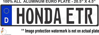 EURO STYLE TAG BMW European license plate, HONDA ETR | eBay