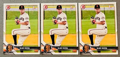 3 Lot 2018 Bowman 1st Draft Prospect Baseball #BD-80 Blake Rivera Card ...