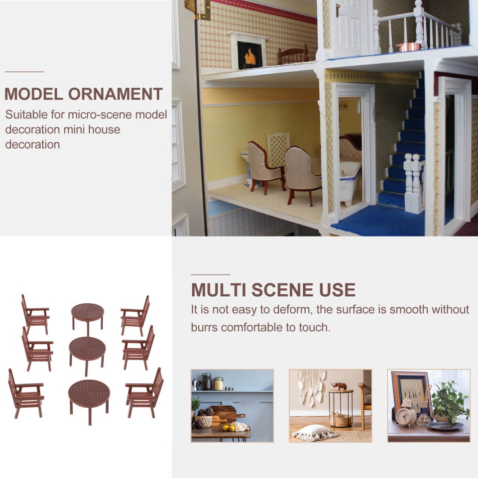 3 Sets Mini Table and Chair Micro Scene Model Chairs Furniture ...