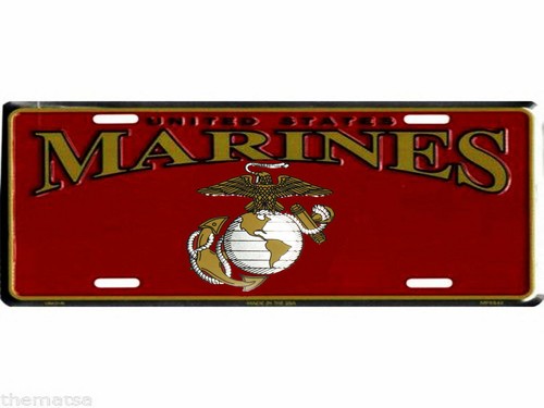 US Marines Metal License Plate Tag for Cars Made in USA NEW USMC Marine ...