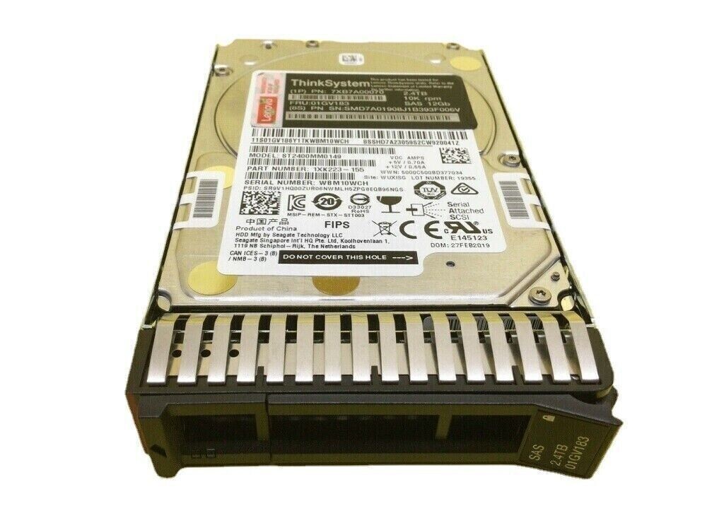 Lenovo 01GV183 2.4TB 10K SAS 12G 2.5" 512e SED 01GV182 HDD 7XB7A00070 ...
