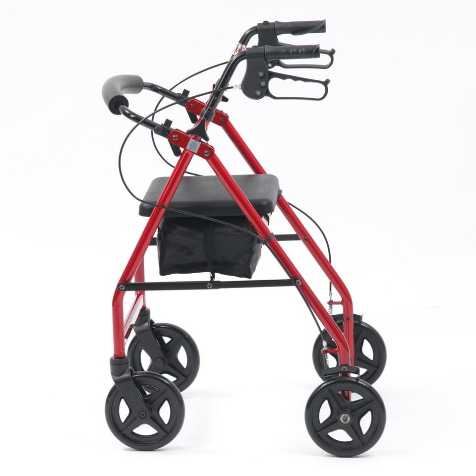 Lightweight rollator walker 4 wheel walking mobility frame with 15cm ...