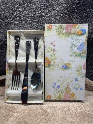 Vntg Grenadier England Rabbit Silver plated 3 Piece Flatware Set Childs ...
