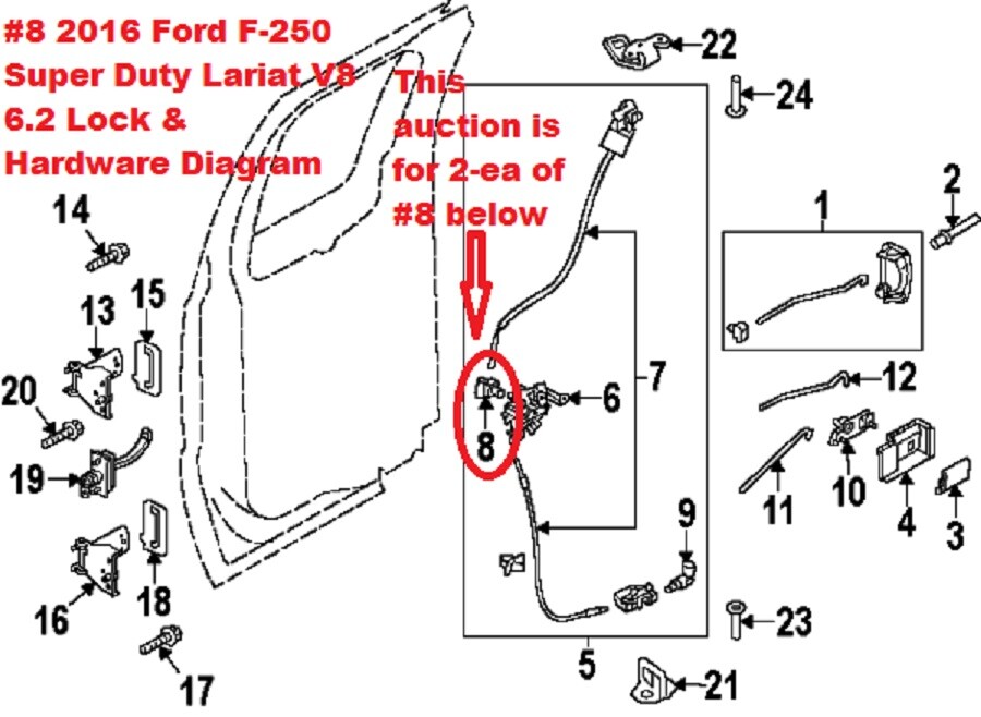 Ford F150 F250 MAZDA B-series Tailgate Latch rod clips 95 UP 1 Pair ...