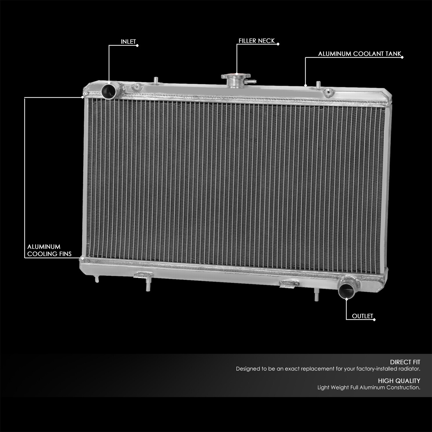 FOR 1989-1994 NISSAN 240SX SILVIA S13 SR20-DET L4 2-ROW FULL ALUMINUM ...