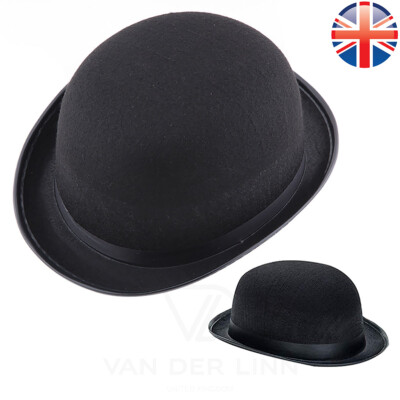 Van Der Linn Round BOWLER HAT Vintage Style Top Hat Classic Men Formal ...