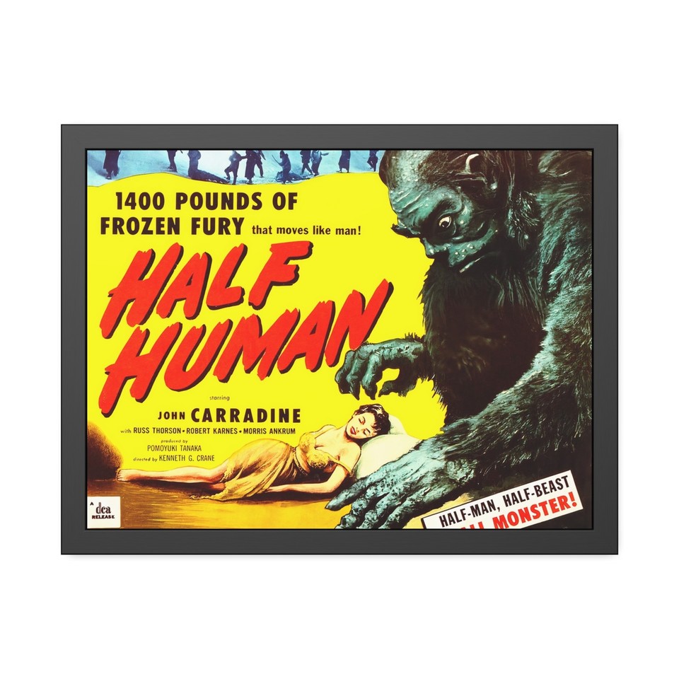 Half Human movie poster Framed Paper Poster | Repro Vintage horror film ...
