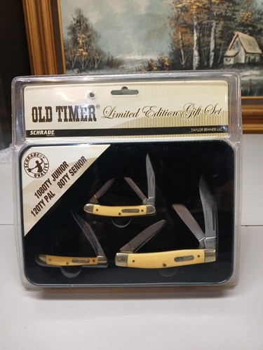 Schrade/ Old Timer 3 Knife Limited Edition Tin Gift Set, Unopened, 2013 ...