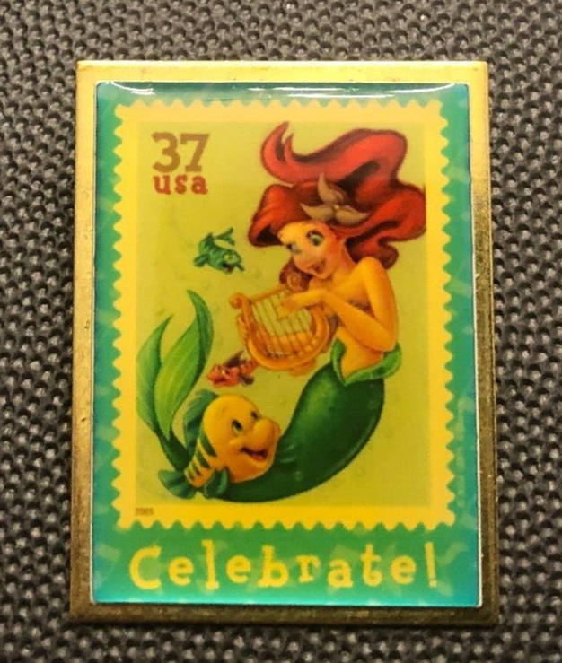 Disney pin 40140 USPS The Art of Disney Ariel Flounder Little Mermaid ...