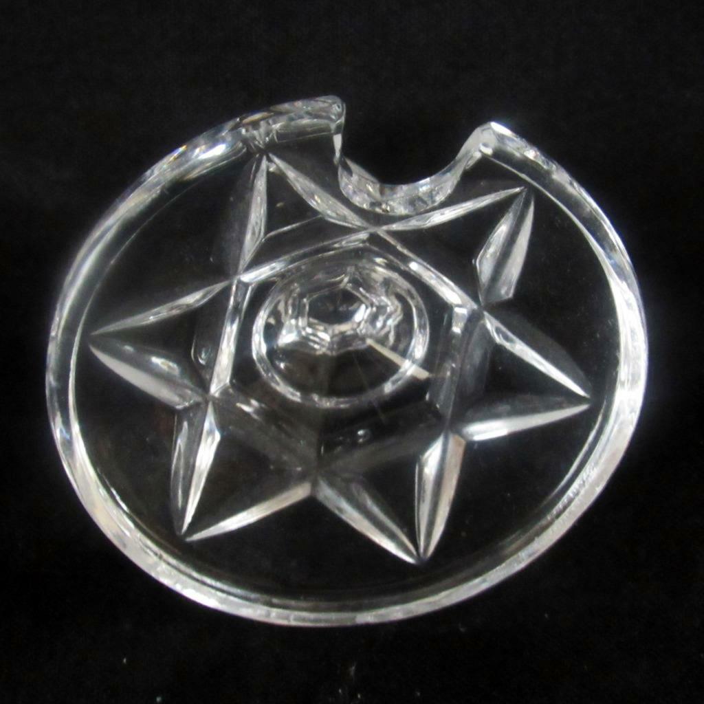 SPARKLING CRYSTAL ETCHED PINWHEEL 5 ½” HONEY CONDIMENT MUSTARD JAR W ...
