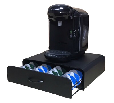 64 Tassimo Coffee Pod Holder, Capsules Drawer, Machine Stand. Black ...