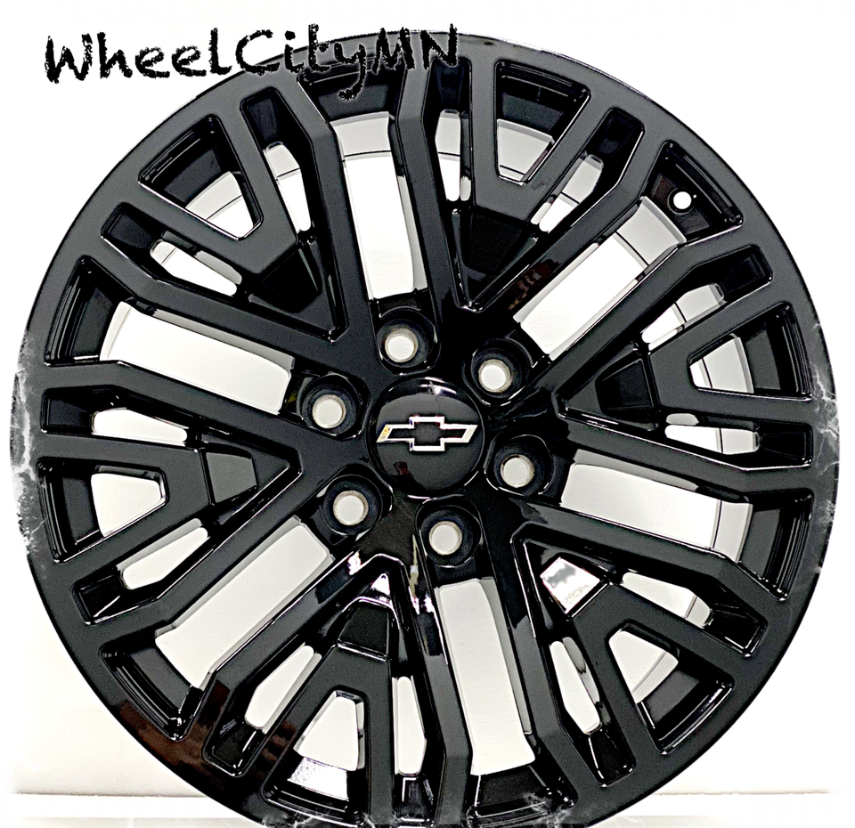 20" gloss black OE 84040799 replica SEV 5906 wheels fits 2022 Chevy ...