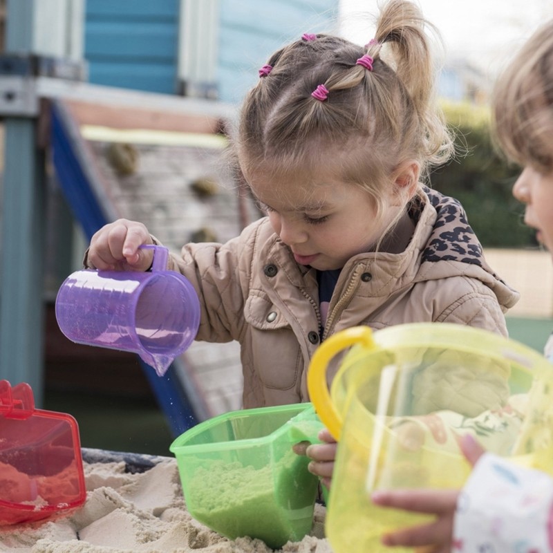 6Pieces Sensory Play Measuring Jugs For Toddler Colorful Water Sand ...