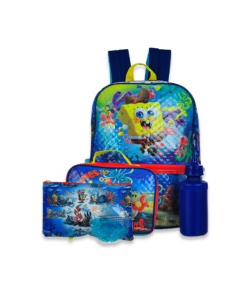 Spongebob SquarePants Boys' 5-Piece Backpack With Lunchbox Set ...