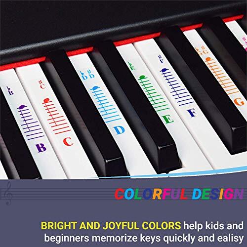 QMG Piano Stickers for All White Keys (49/61/76/88 Key Keyboards ...