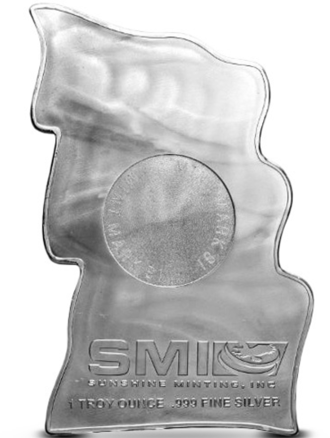 Wavy Flag Silver Bar 1 Oz .999 Fine Silver USA MADE Sealed in Plasic | eBay