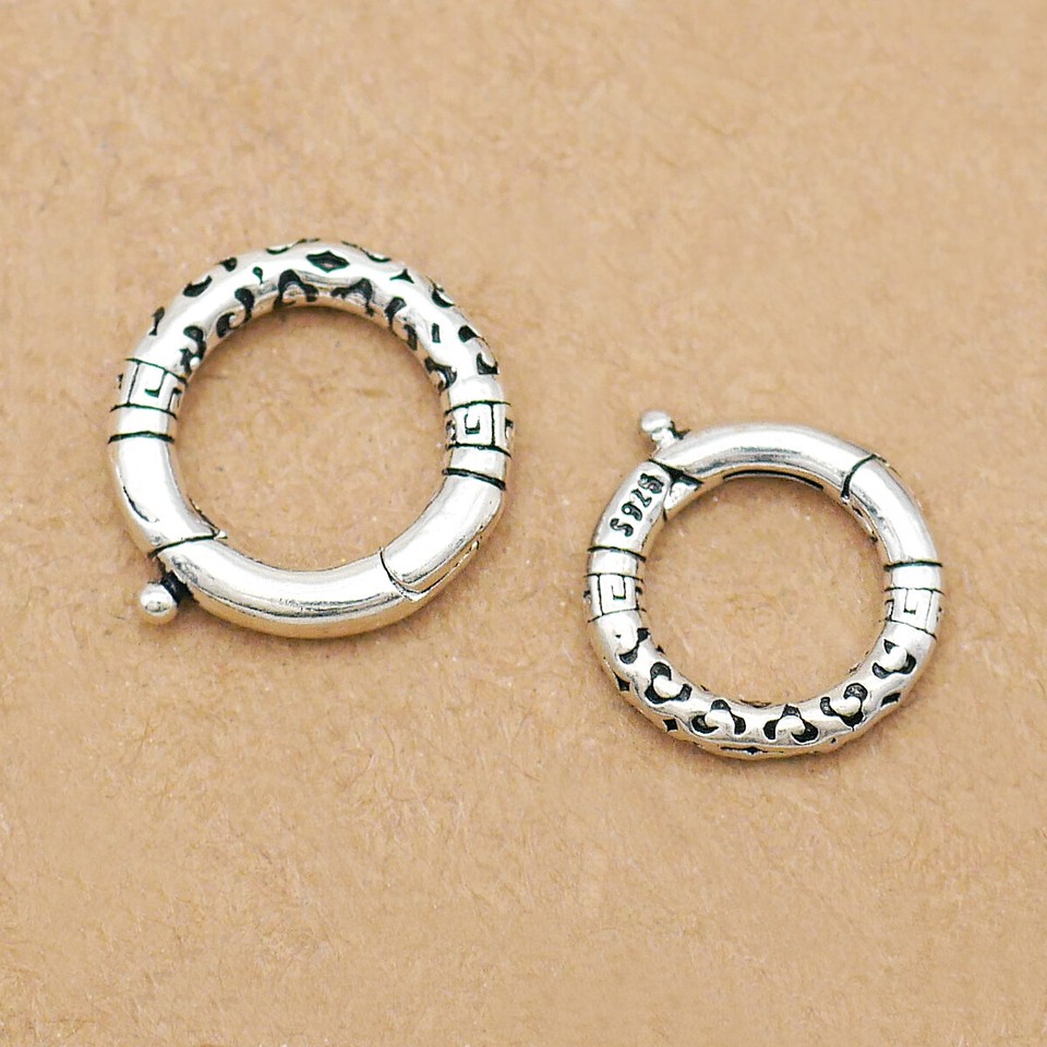 Hot Large Link Lock Jump Ring Sterling Silver Charm Pendant Locking ...