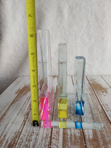 Multicolored Obelisk Prism Sculpture Object Van Teal Geometric Style | eBay