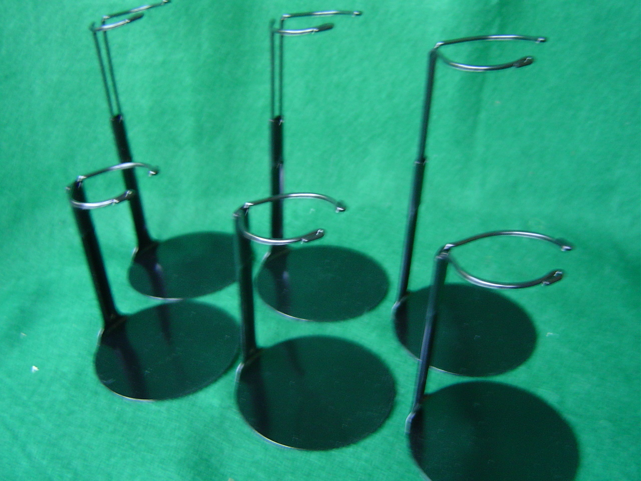 Doll Stands set of Six Black Metal stands | Grelly UK