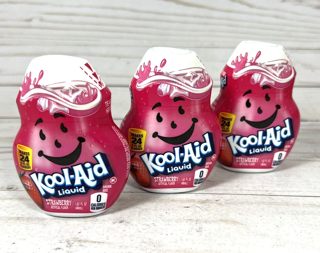 5 Kool-Aid Liquid Water Enhancer Drink Mix Strawberry 1.62 Oz 24 Serv ...