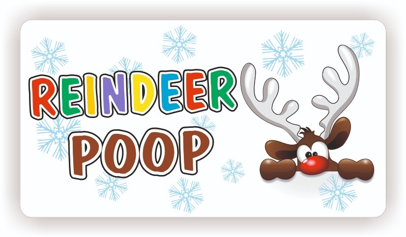 48x Christmas REINDEER POOP stickers Xmas Gift Seal, label X49 | eBay UK