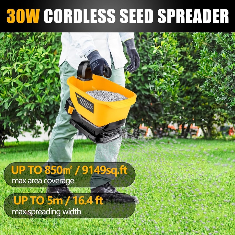 Handheld Seed Spreader for Dewalt 20V Battery for Garden Salt& Ice Melt ...