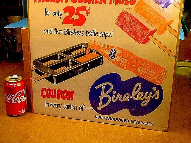 VINTAGE BIRELEYS SODA PAPER SIGN~BIRELEY'S NON-CARBONATED | eBay
