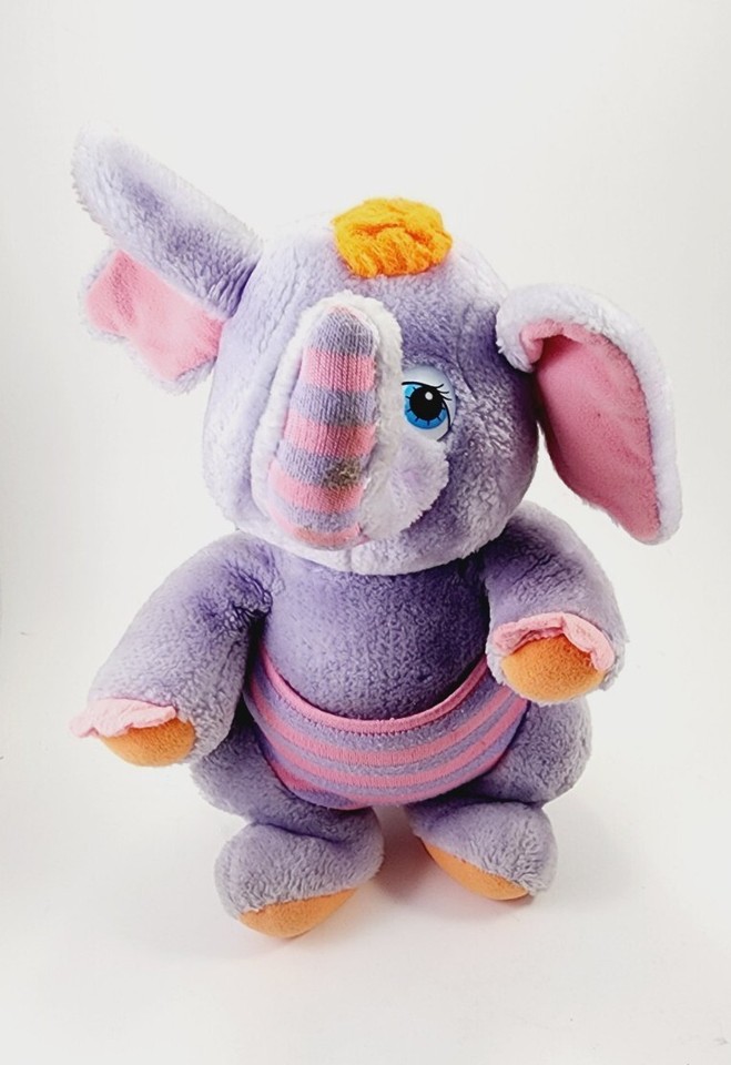 Vintage Plush Wuzzles Eleroo Elephant Purple Hasbro Softies 12" Toy ...