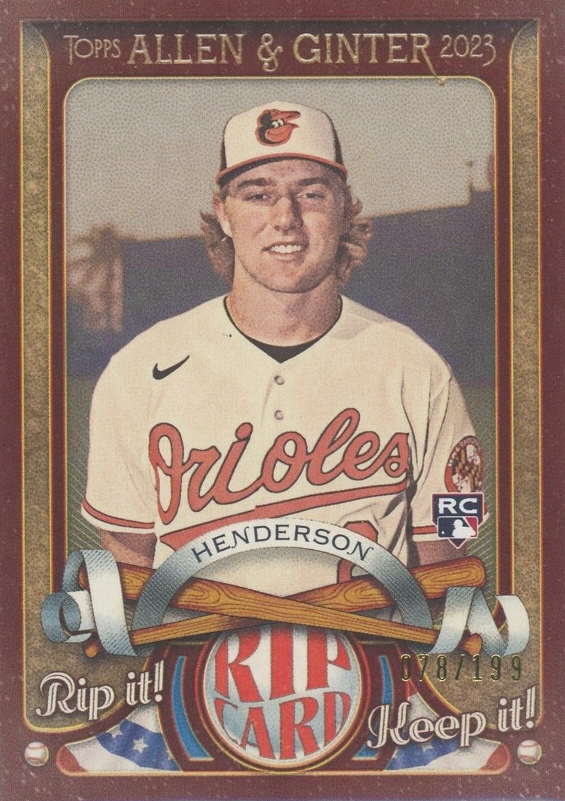 2023 Topps Allen & Ginter - Rip Cards #RC-GH Gunnar Henderson /199 (RC ...