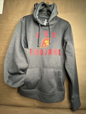 USC Authentic Apparel Trojan Gray Pullover Hooded Sweater Mens Size ...